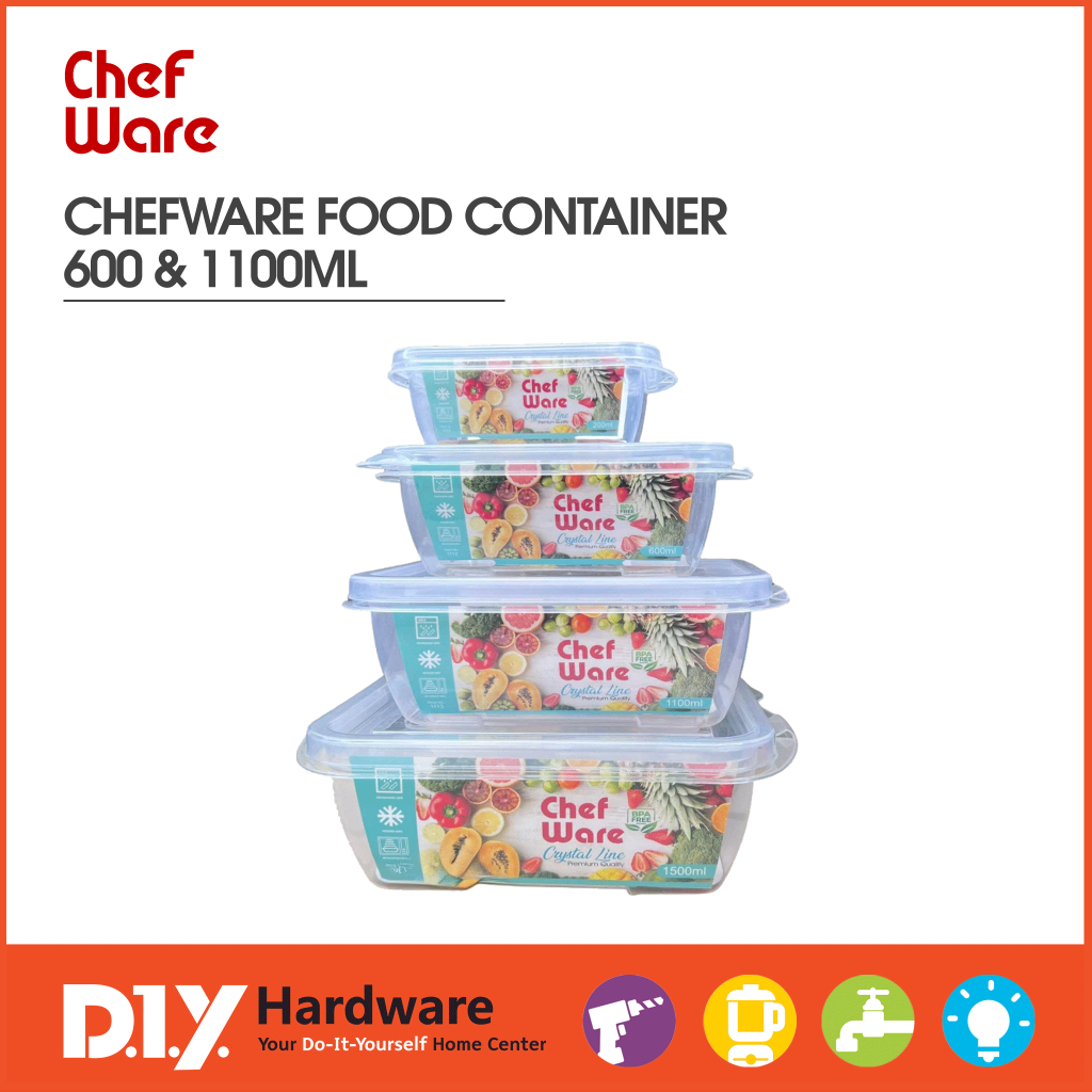 CHEFWARE by DIY Hardware Food Container 600 & 1100ml | Shopee Philippines