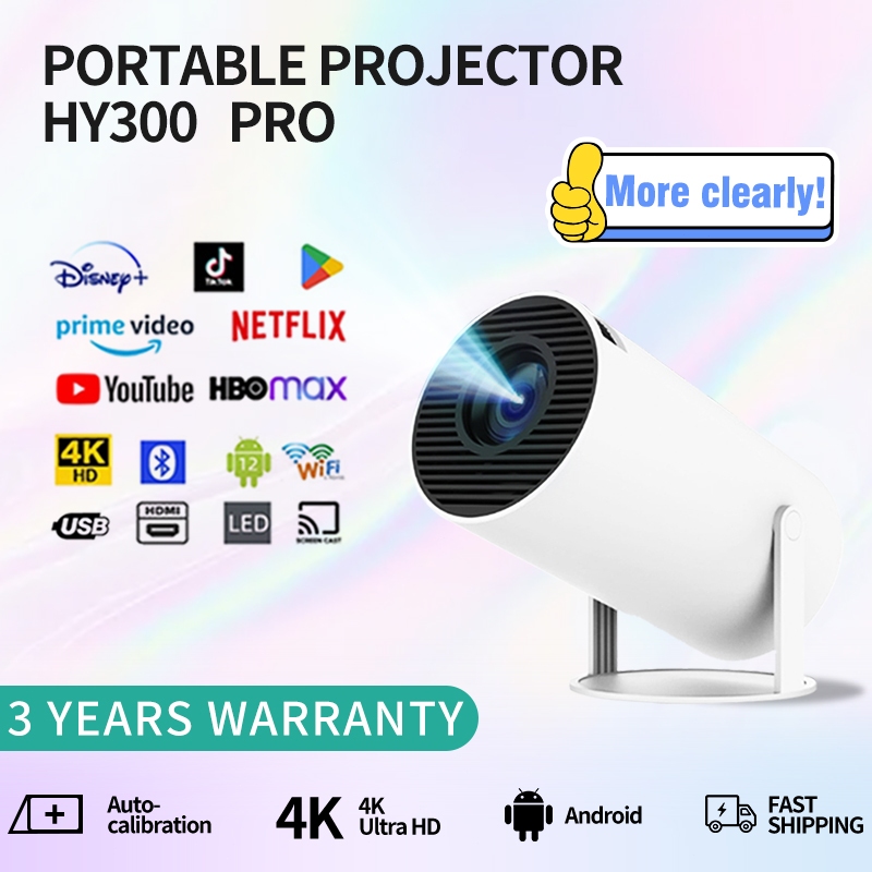 F300 HY300 PRO Projector 4K HD portable projector For Phone with ...