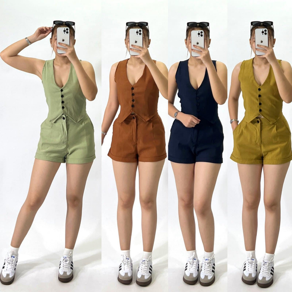 Mooncandy Vest Shorts Terno Coords, Vest Shorts Coords, trending vest ...