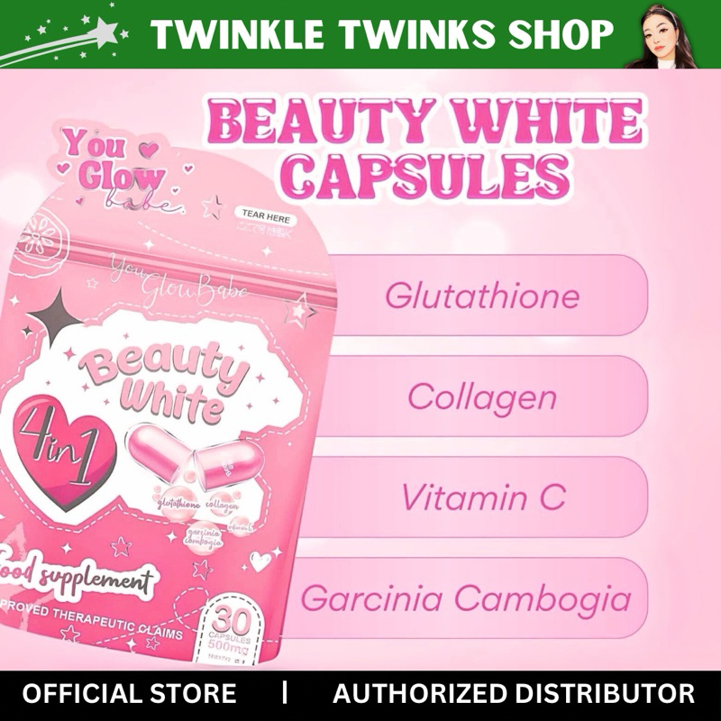 You Glow Babe Beauty White L-Glutathione Collagen Garcinia Cambogia NAC Food Supplement Capsule ...