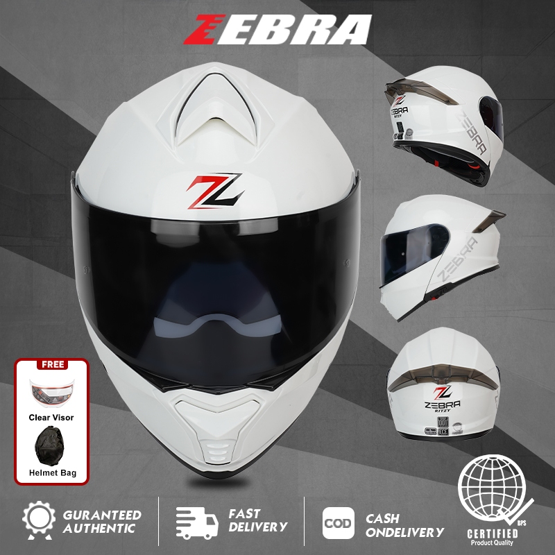ZEBRA A113 RITZY modular helmet dual visor open face motorcycle helmet ...