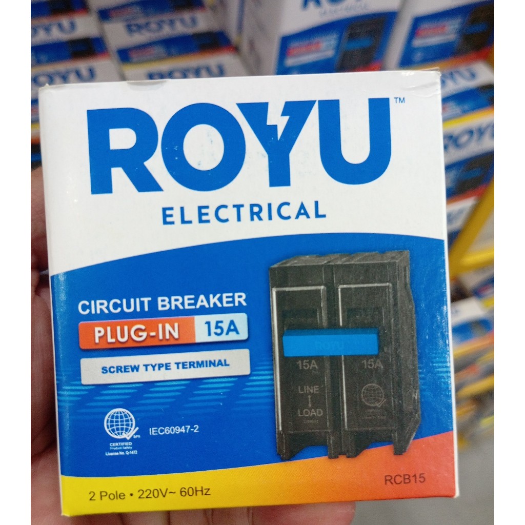 circuit breaker ROYU PLUG-IN TYPE 2 POLES 220V ELECTRICAL SAFETY 15A ...