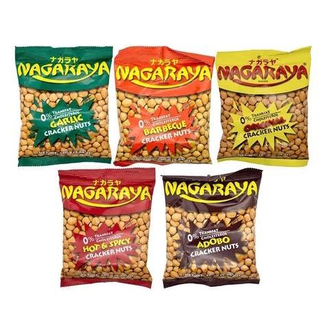 Nagaraya Cracker Nuts (Hot & Spicy, Garlic, Adobo, BBQ, Original) - 80g ...
