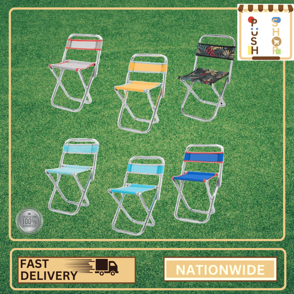 Heavy Duty Small Folding Chair w/ Back Rest for Outdoor Camping ...
