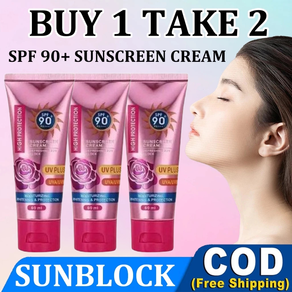 【BUY 1 TAKE 2】Rose SPF90+++ Sunscreen Cream High Protection UV+ KISS ...