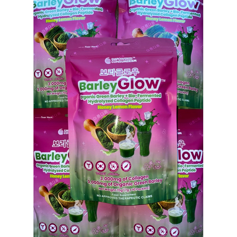 ORGANIC GREEN BARLEY GLOW HYDROLYZED COLLAGEN PEPTIDE(Honey Lemon Flavor) | Shopee Philippines