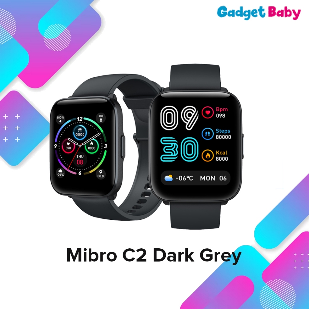 Mibro C2 Dark Grey | Smartwatch | 1.69" Full HD Color | 20 Sports Mode ...