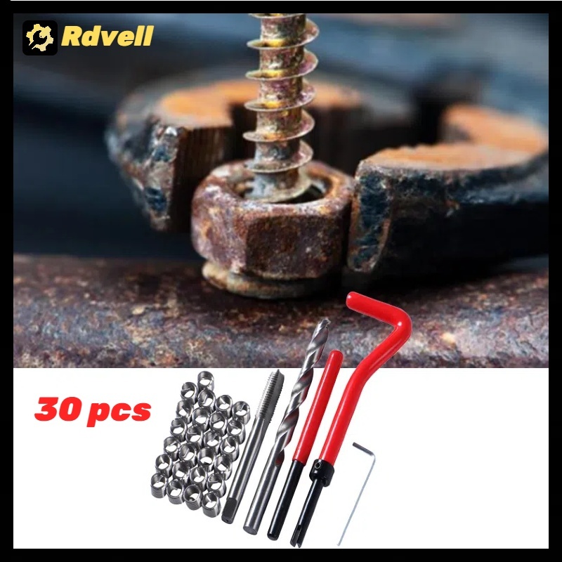 30Pcs Metric Thread Repair Insert Kit M6 M8 Helicoil Car Pro Coil Tool ...