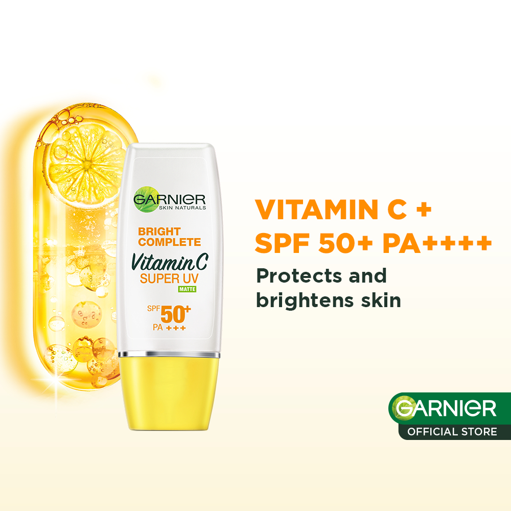 Garnier Super UV Matte Finish Sunscreen (30ml) w/ Vitamin C & SPF50 ...