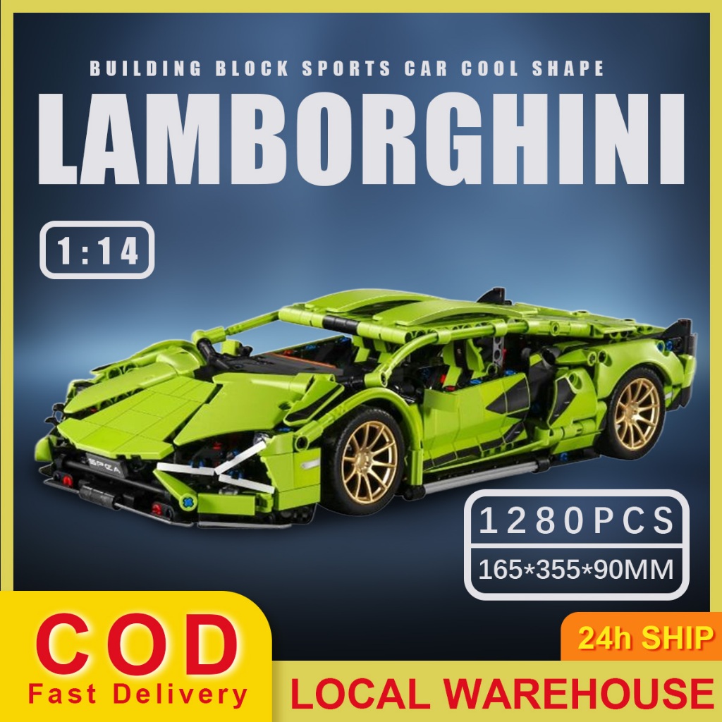 Lamborghini Building Blocks Vehicle Models 1:14 Building Blocks Racing ...
