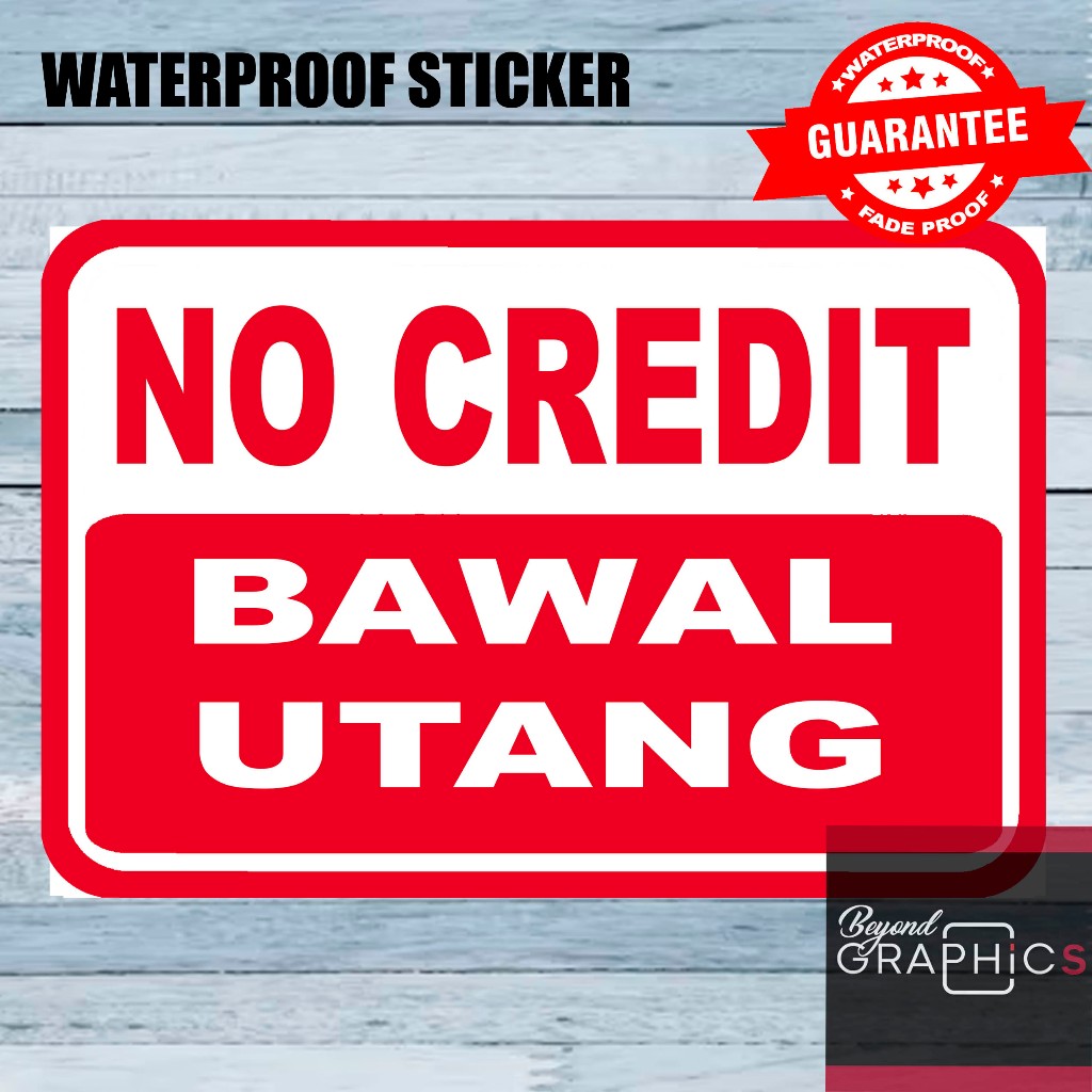 BG Bawal Utang No Credit /PVC /Sticker Signage for Sari Sari Store ...