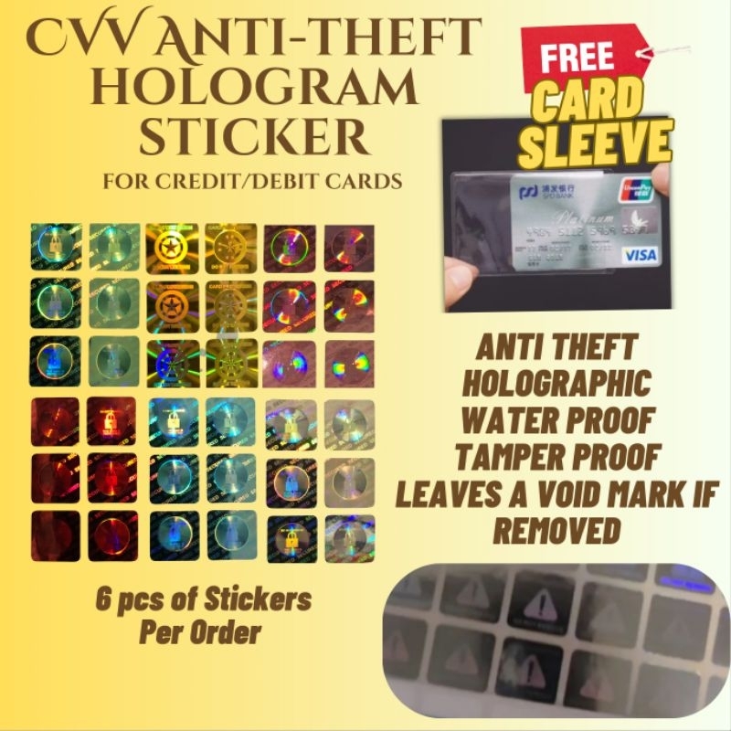 CVV Anti Theft Hologram Sticker Cover For Credit Or Debit Cards ...