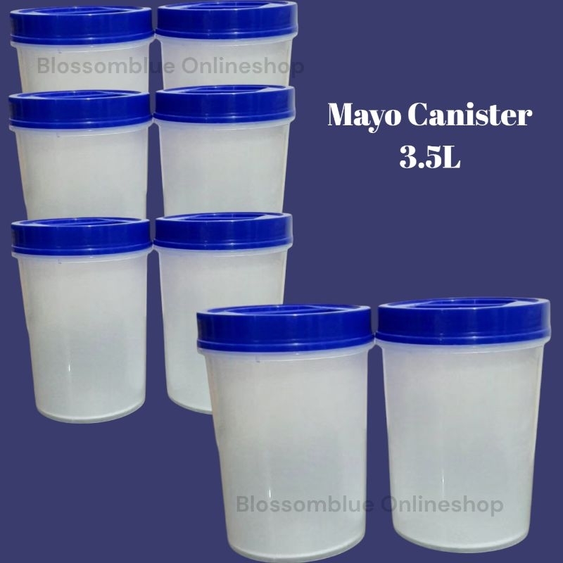 3.5 liters used mayo canister/cleaned/good as new mayonaise jar ...
