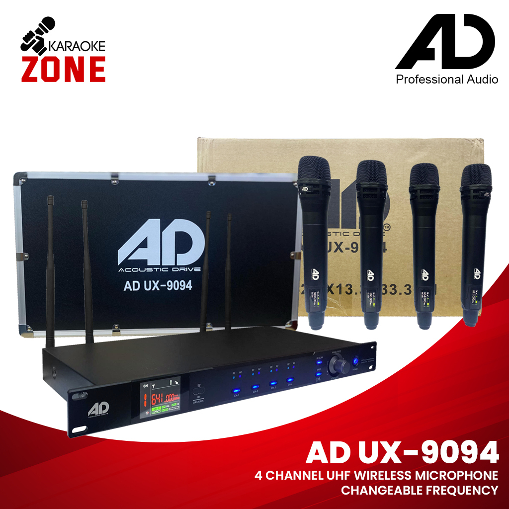 AD UX-9094 /4pcs. Wireless Mic / 400CH / UHF Professional Wireless ...