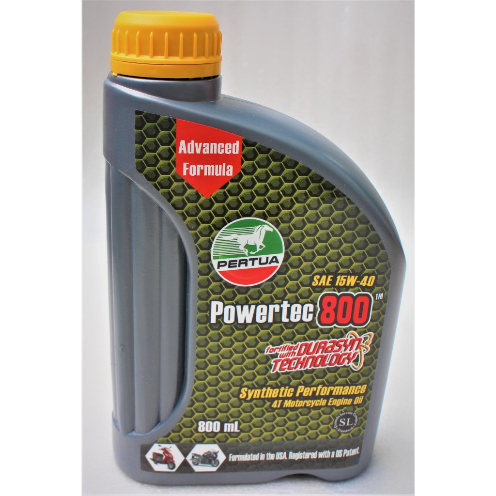Pertua Powertec 4T Motorcycle Engine Oil SAE 15W-40 800mL Synthetic ...