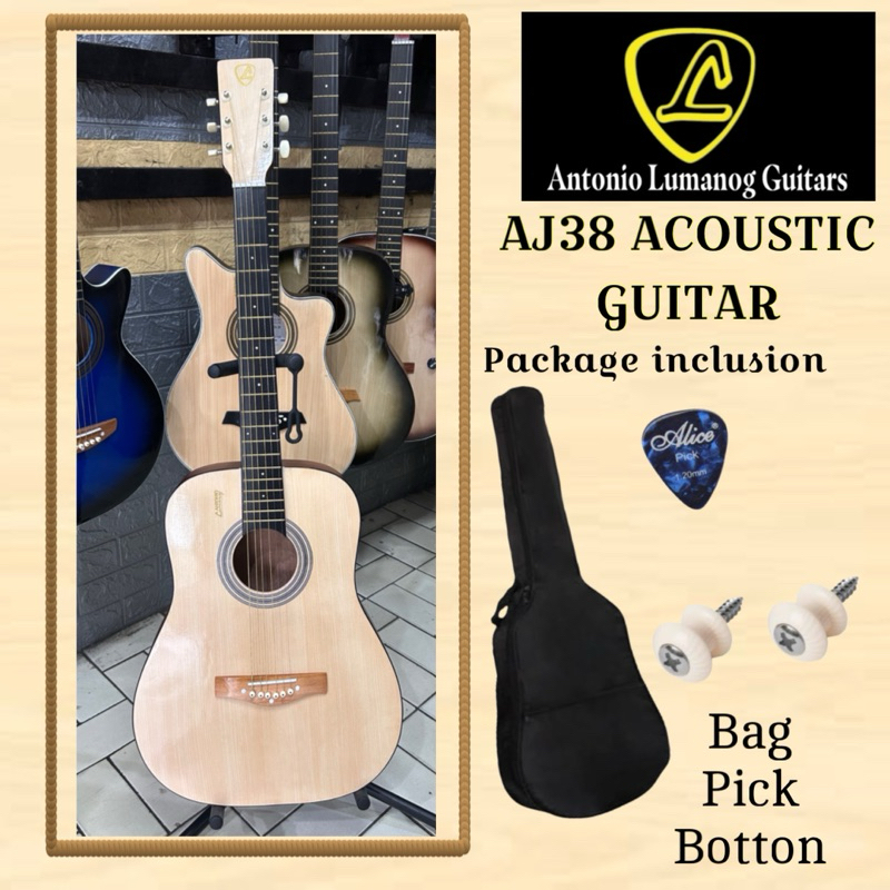 Antonio Lumanog AJ38 / AJ39 Acoustic Guitar (low action) w/ free bag ...