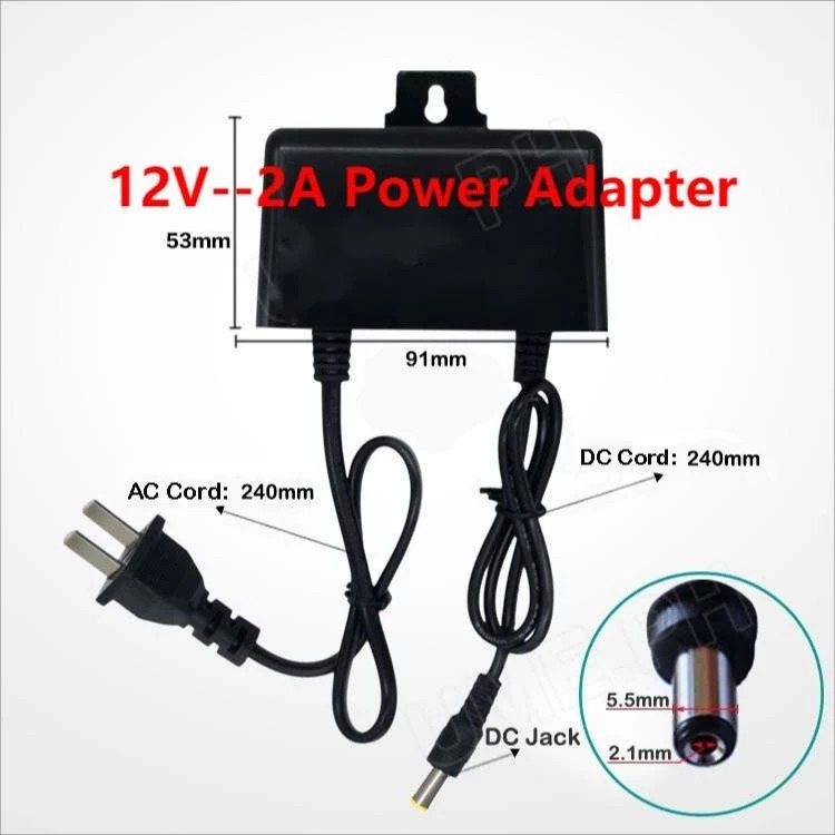 V380 Pro 12V 2A CCTV Power Supply Adaptor Outdoor Waterproof DC Plug ...