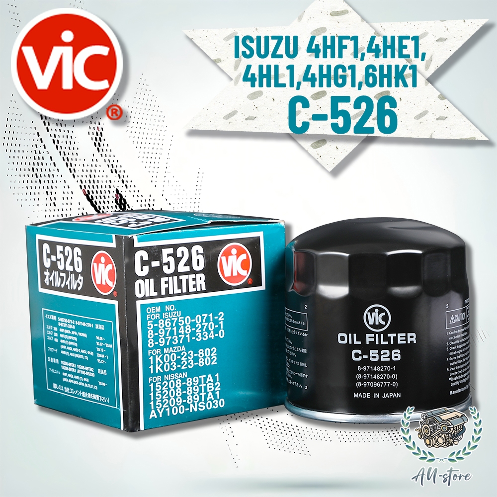 VIC C-526 oil filter Original Made In Japan For ISUZU 4HF1 4HE1 4HL1 ...