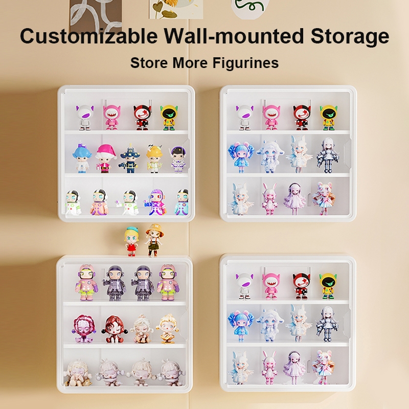 Wall Mounted Acrylic Display Box Transparent Popmart Stackable Magnetic ...
