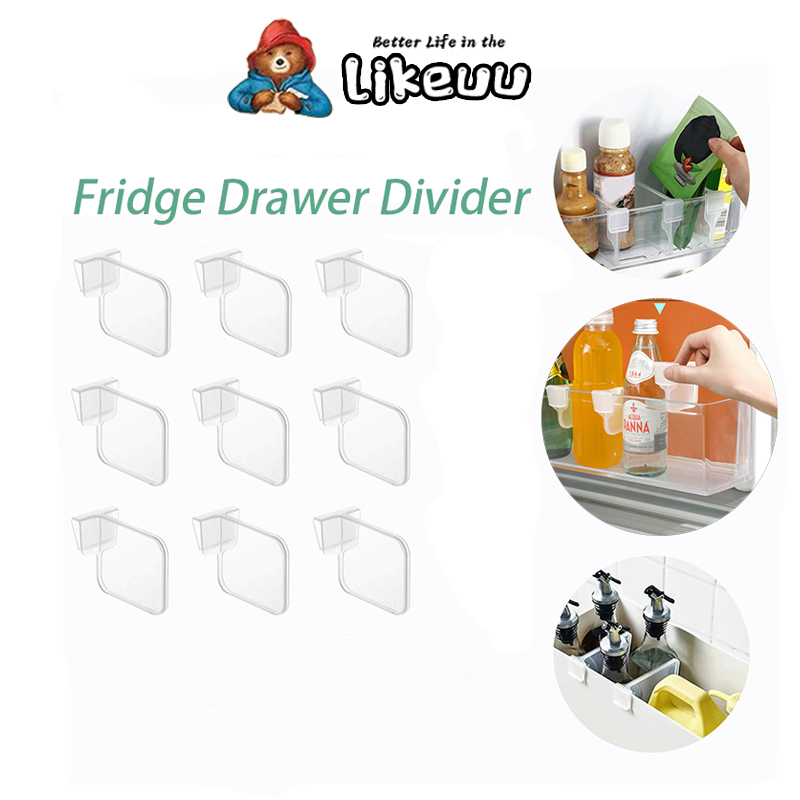 4PCS Refrigerator Side Door Dividers Adjustable Fridge Drawer Divider ...
