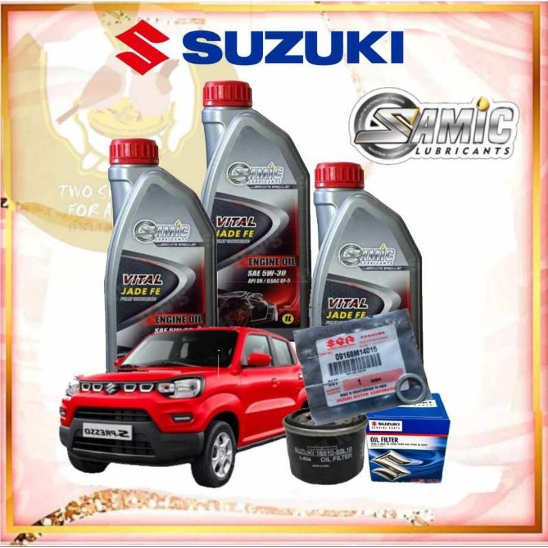 Suzuki Spresso Change Oil Package Samic 5W-30 Fully synthetic Engine ...