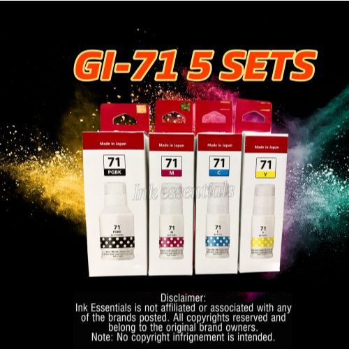 GI-71 Compatible Ink Bottle 5 Sets for G1010 G2010 G3010 G4010 G1730 ...