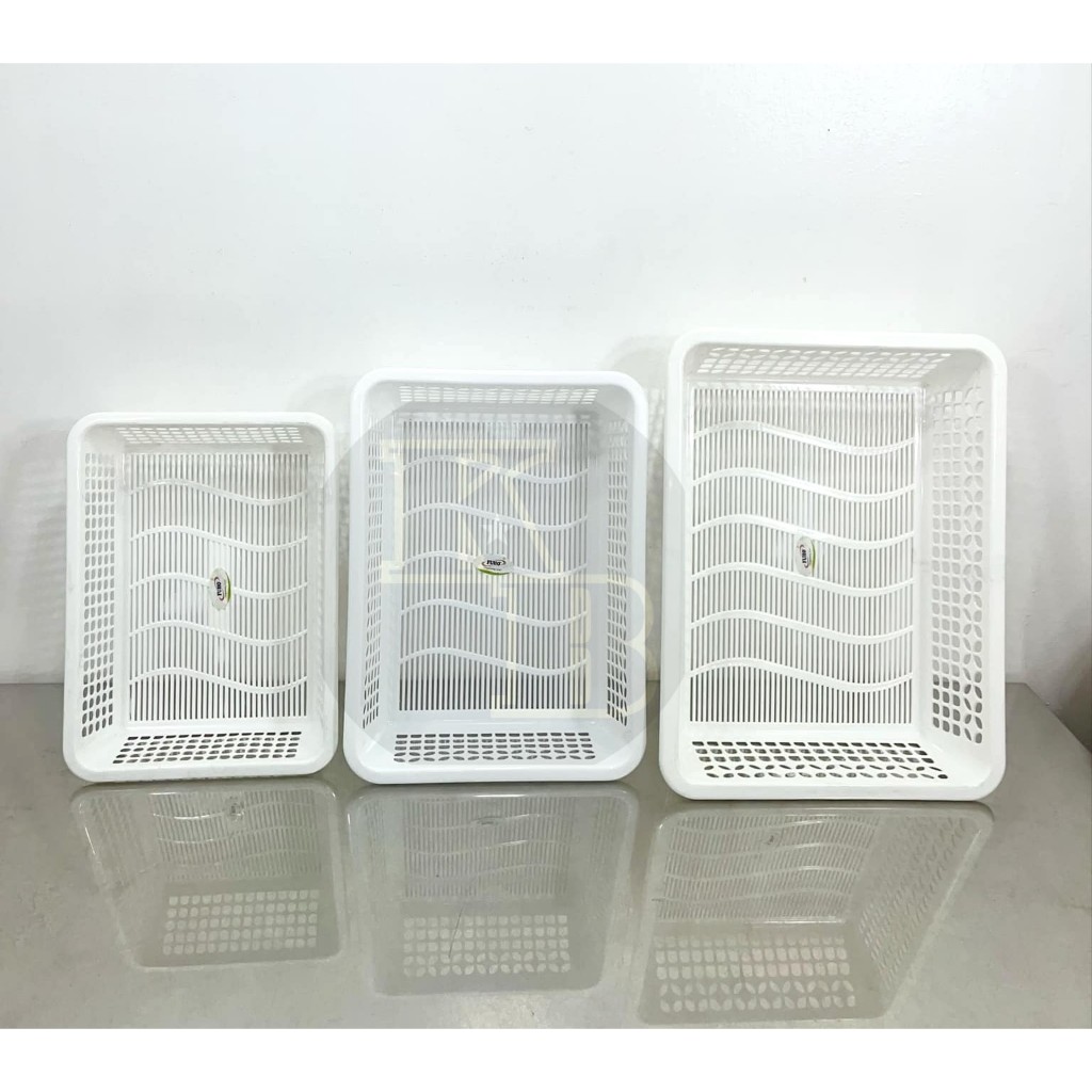 FRUIT AND VEGIES PLASTIC STRAINER BASKET RECTANGULAR FUHO STRAINER (3 ...