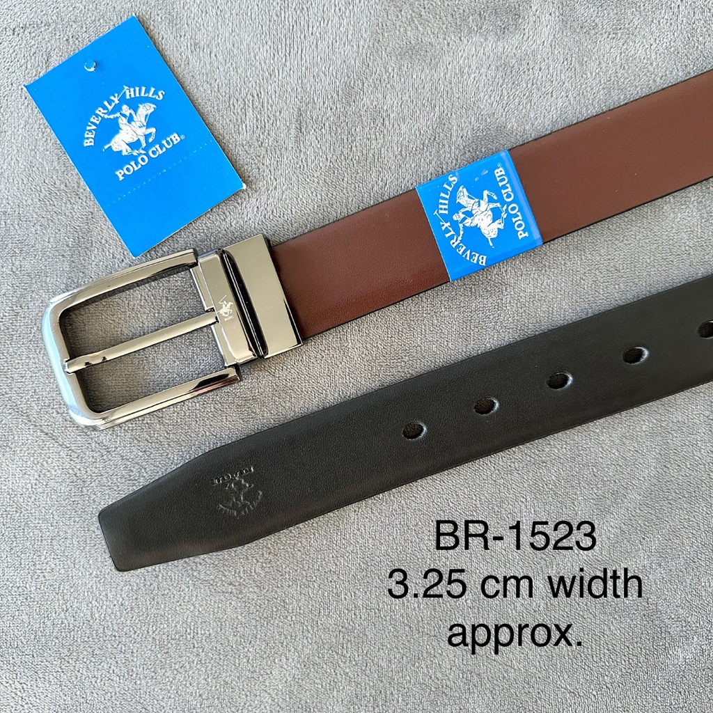 Beverly Hills Polo Club BR-1523 Men's Leather Belt Reversible Gray ...