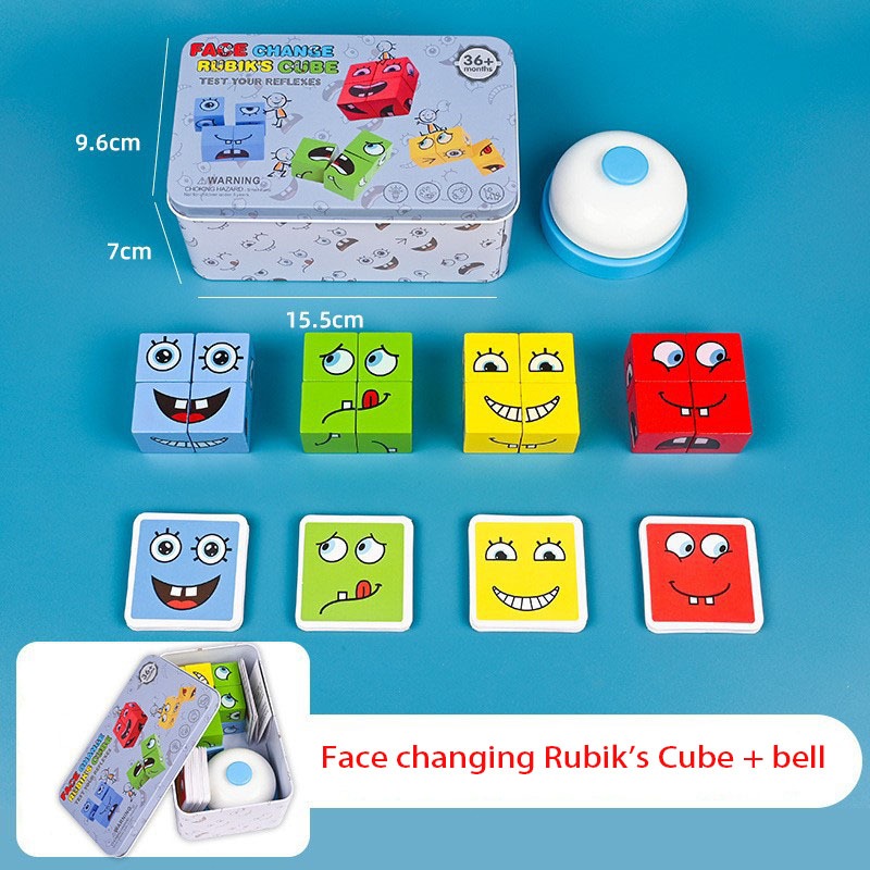 72pc Wooden Face-Changing educational Magic toy Expression Puzzle ...
