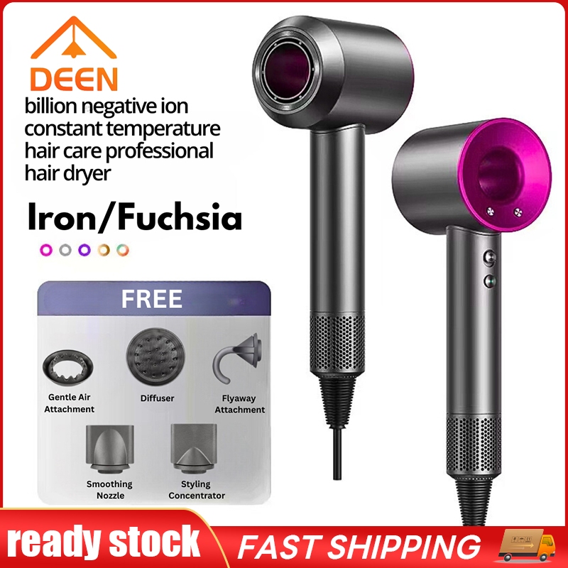Hair dryer Supersonic purple 6 in 1 1600W negative ion hot and cold ...