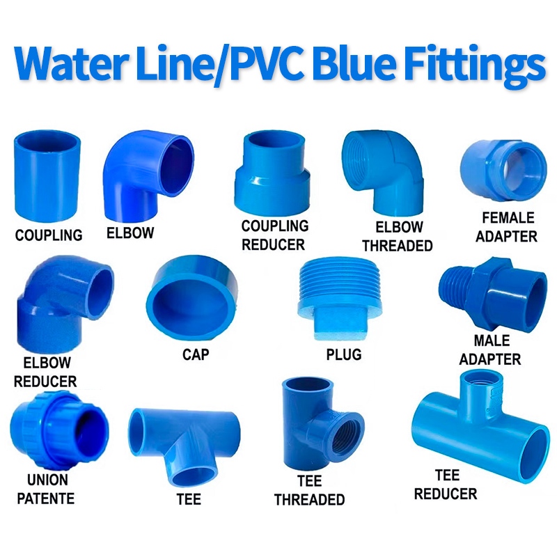 PVC Blue Fittings / Waterline pipes 1/2", 3/4", 1" (Heavyduty) Coupling ...