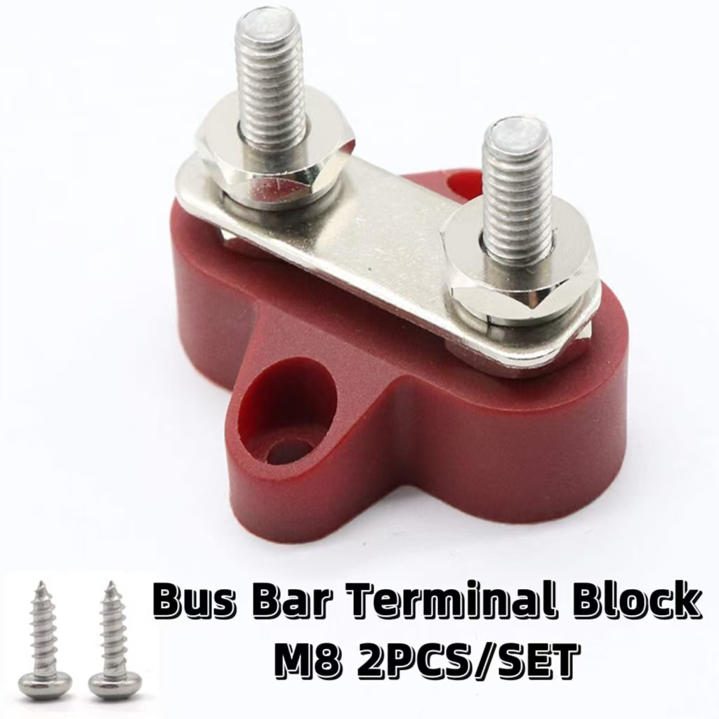 M8 Terminal Block Studs Bus Positive Negative Heavy Duty Power Distribution Stud for Truck RV ...