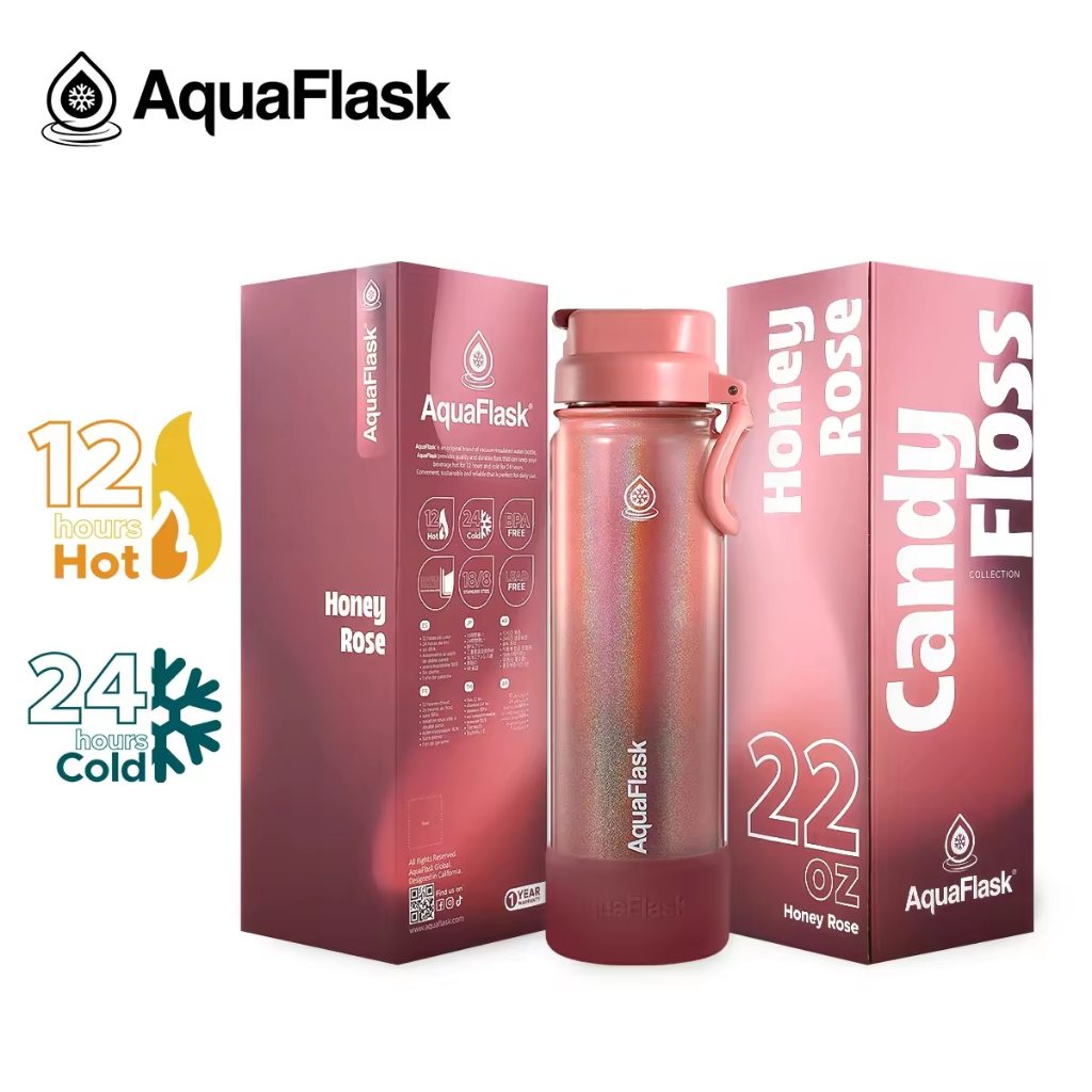 Aquaflask Honey Rose (18oz/22oz/40oz) Candy Floss Collection with ...