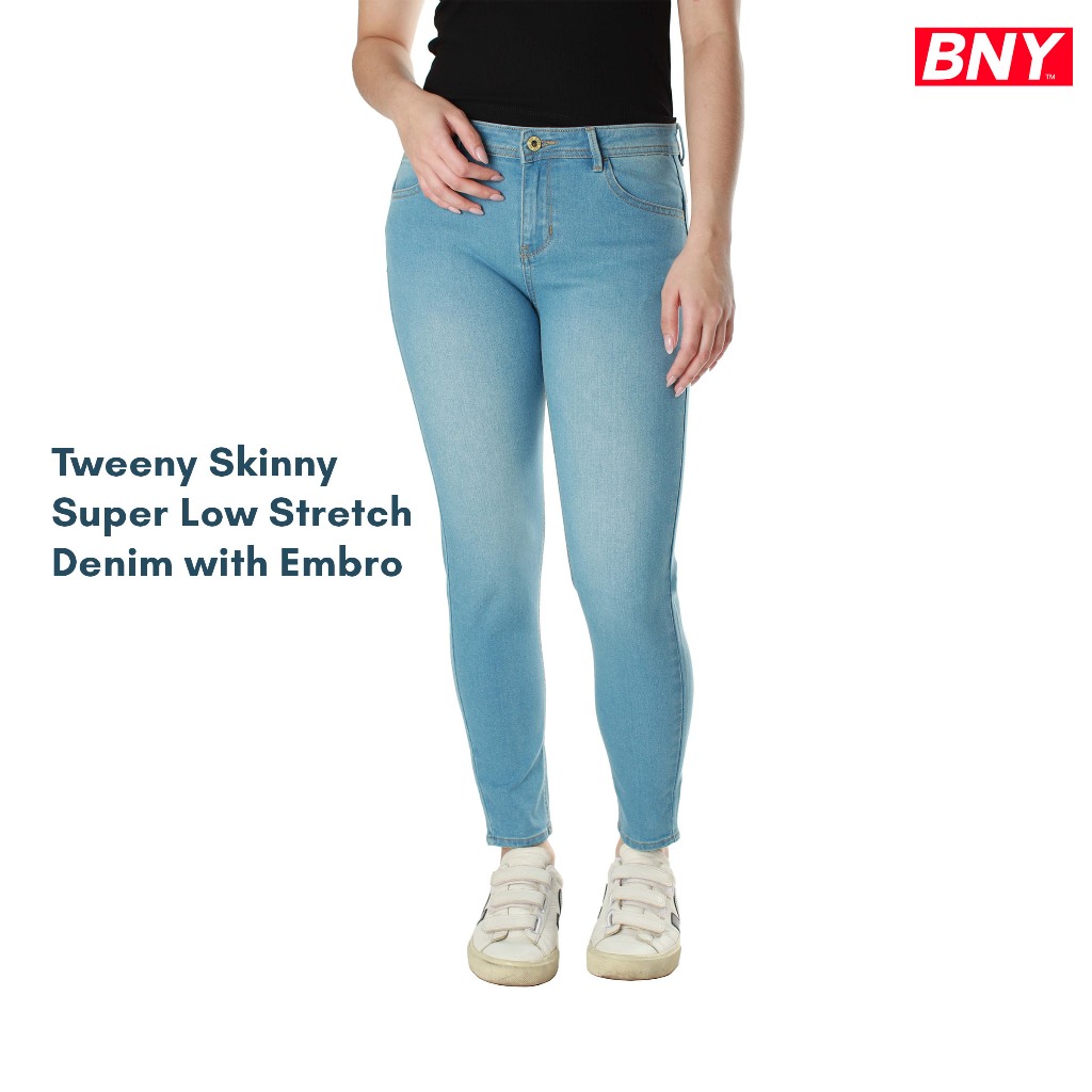 BNY Ladies' Skinny Stretch Denim With Embro Details (378) | Shopee ...