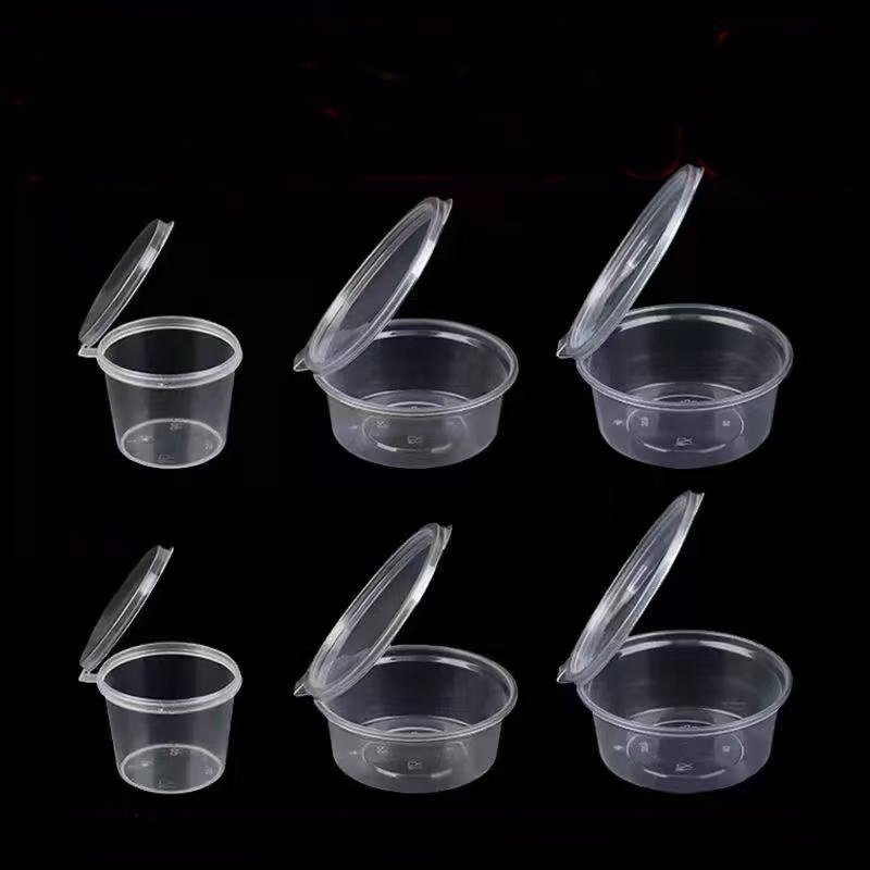 Microwavable Hinged Sauce Cup Salad Condiments Disposable Container Cup ...