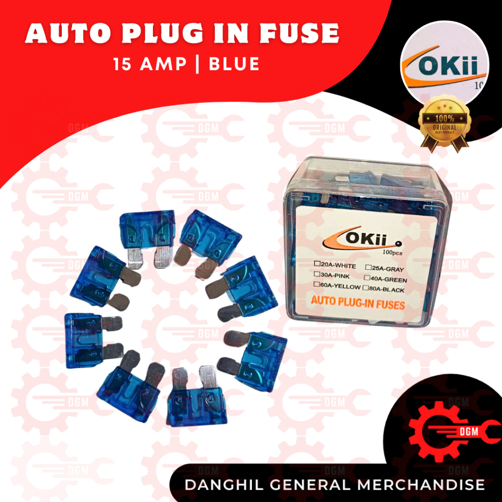 OKII Plug In Fuse 15 AMP - 100pcs per Box (sold per box) | Shopee ...