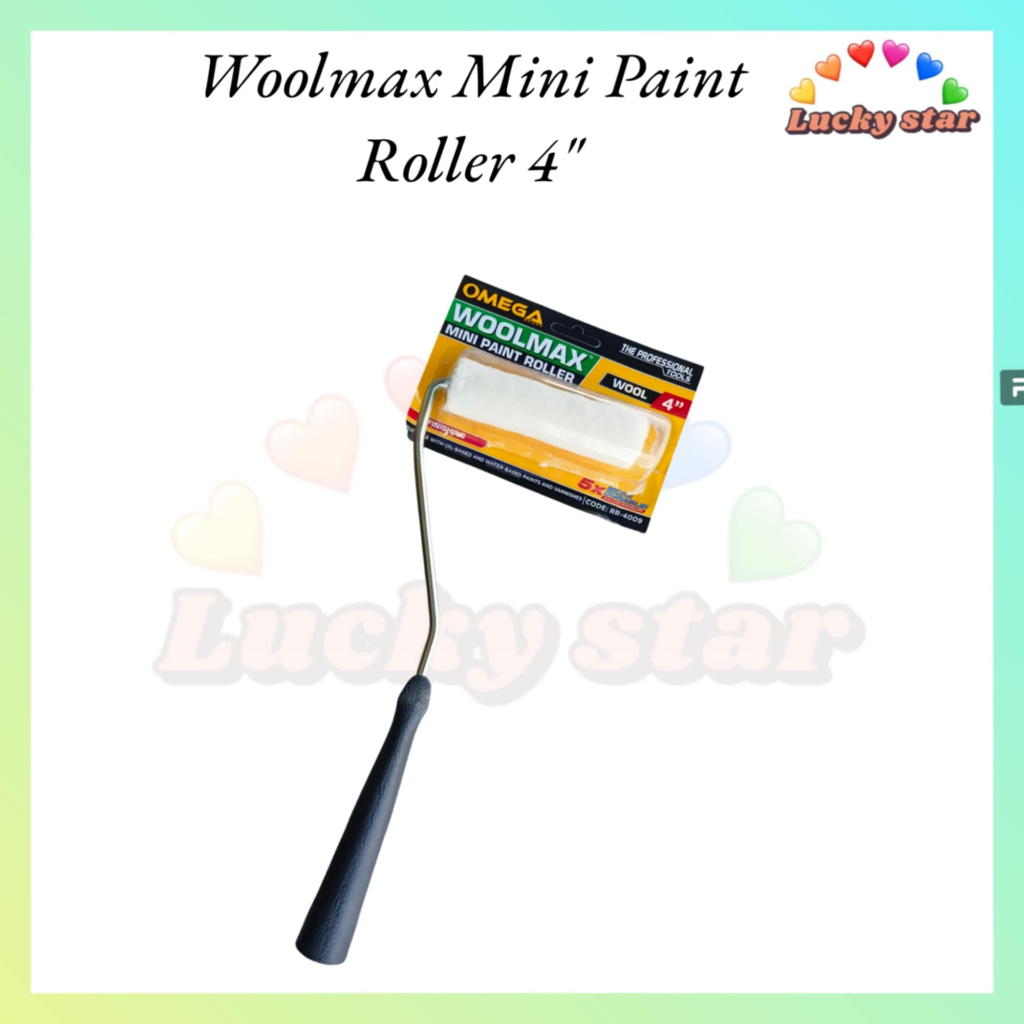 OMEGA WOOLMAX FINISHING ROLLER WITH HANDLE 4'' | Shopee Philippines