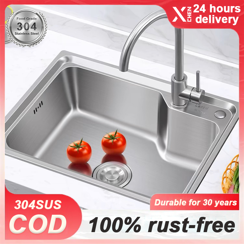 XCHENG304 Stainless Sink With Faucet not rust No deformation Embedded ...