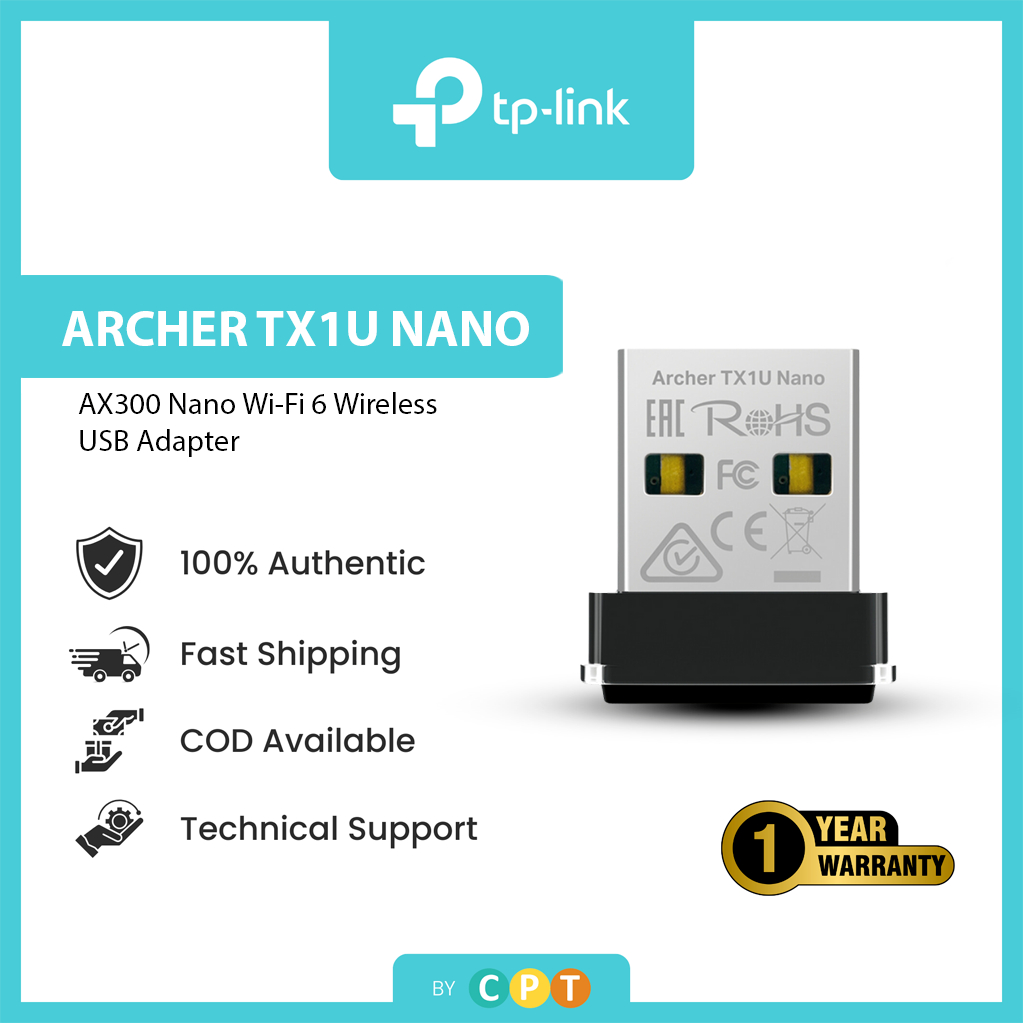 TP-LINK Archer TX1U Nano AX300 Nano Wi-Fi 6 Seamless Wi-Fi Hotspot Sharing Wireless USB Adapter ...
