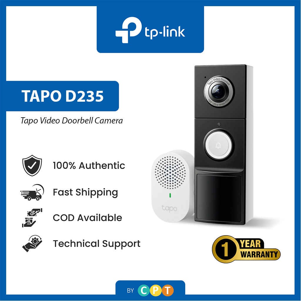 TP-Link Tapo D235 210-Day Battery or Wired 2K 5MP Clarity Video Doorbell Camera | Shopee Philippines