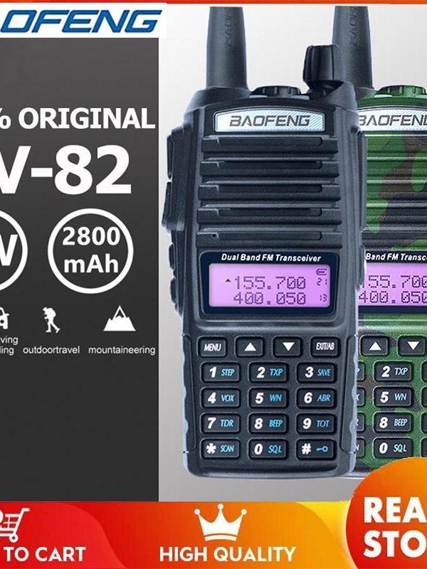 BaoFeng UV-82 Water Resistant 8W Walkie Talkie Dual Band VHF/UHF 2800mAh Two Way Radios | Shopee ...