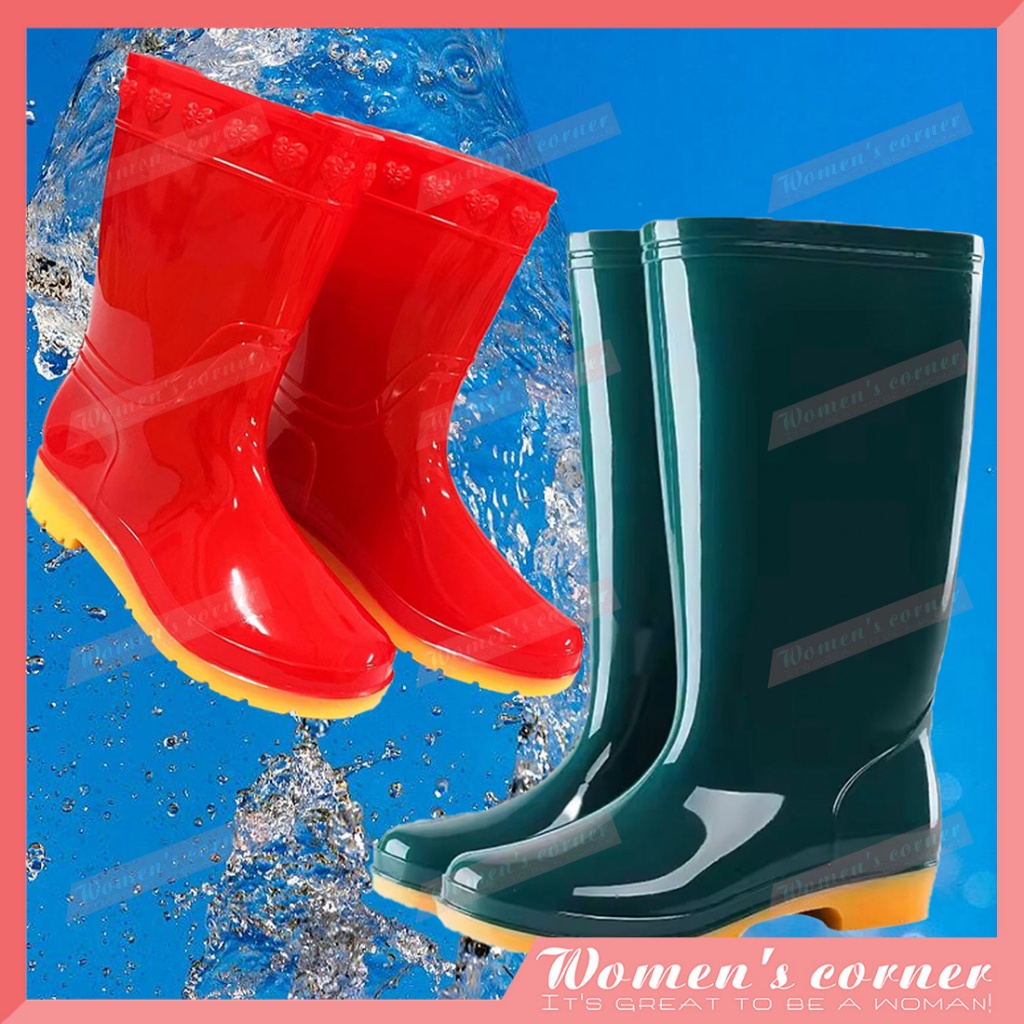 High Cut Rain Boots (Bota) For Ladies Rain shoes women's high rain ...