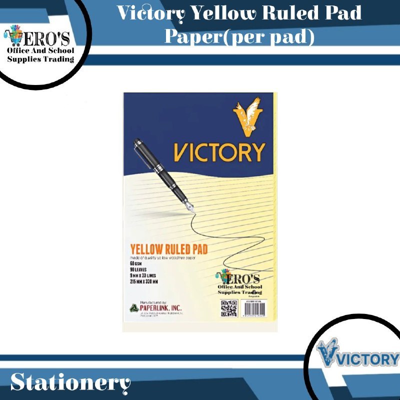 Victory Yellow Ruled Pad Paper (80 leaves) | Shopee Philippines