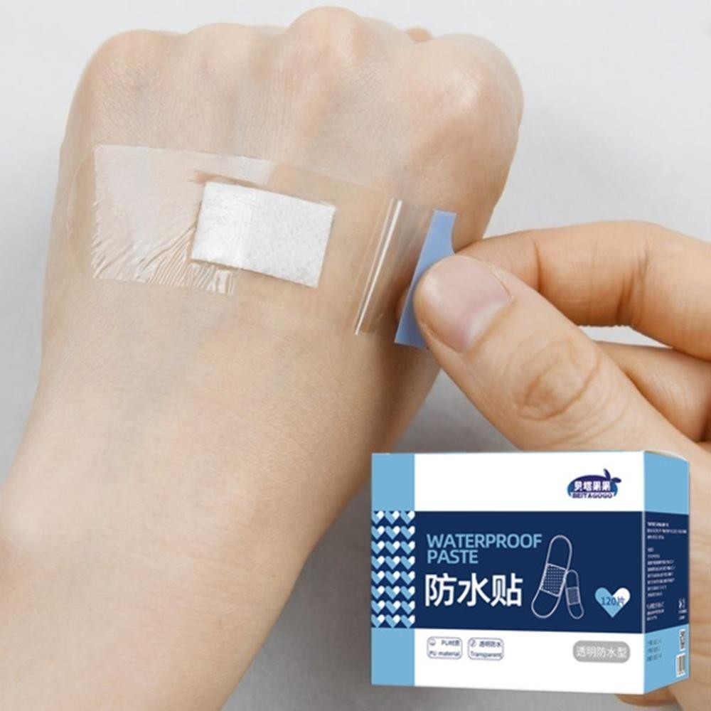 120pc Clear Waterproof Dressing Band Aid Square Bandage Skin Friendly ...