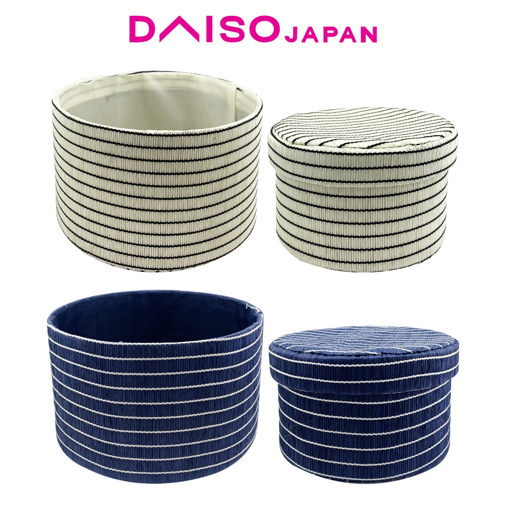 Daiso FSC Paper Striped Round Storage | Shopee Philippines