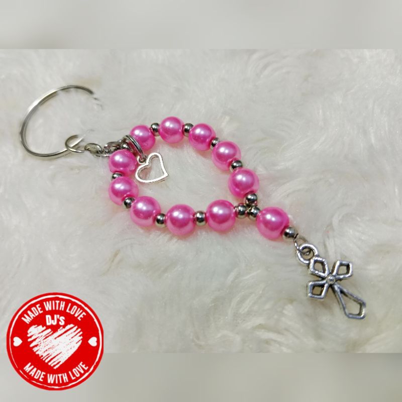 Keychain Mini Pocket Rosary Baby Pink C3 Baptismal Souvenirs ...