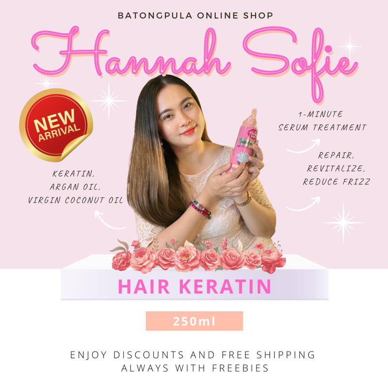 Hannah Sofie 1minute Hair Keratin Serum Treatment ORGANIC revitalize, reduce frizz, repair ...