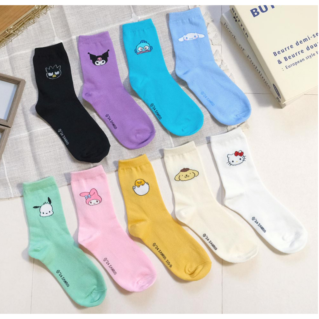 Korean Socks - Kitty Kuromi Melody Cinnamoroll Character Hangyodon Icon ...