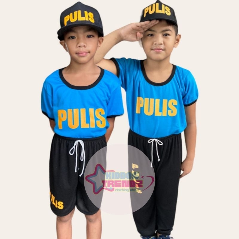 PULIS SHORT AND PAJAMA FOR KIDS CAREER DAY WITH CUSTOMIZED NAME ...