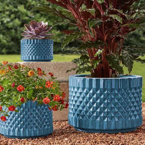 Member's Mark 3-Pack Ceramic Planters – Stylish Pots for Home Garden ...